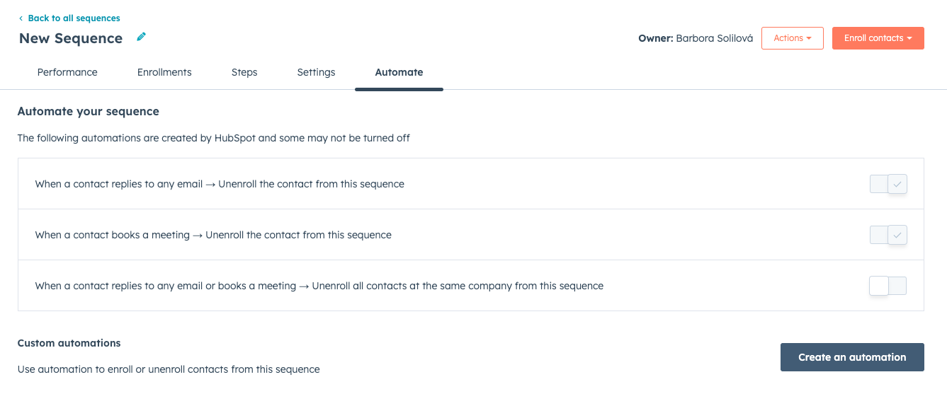 How to create a sequence in HubSpot